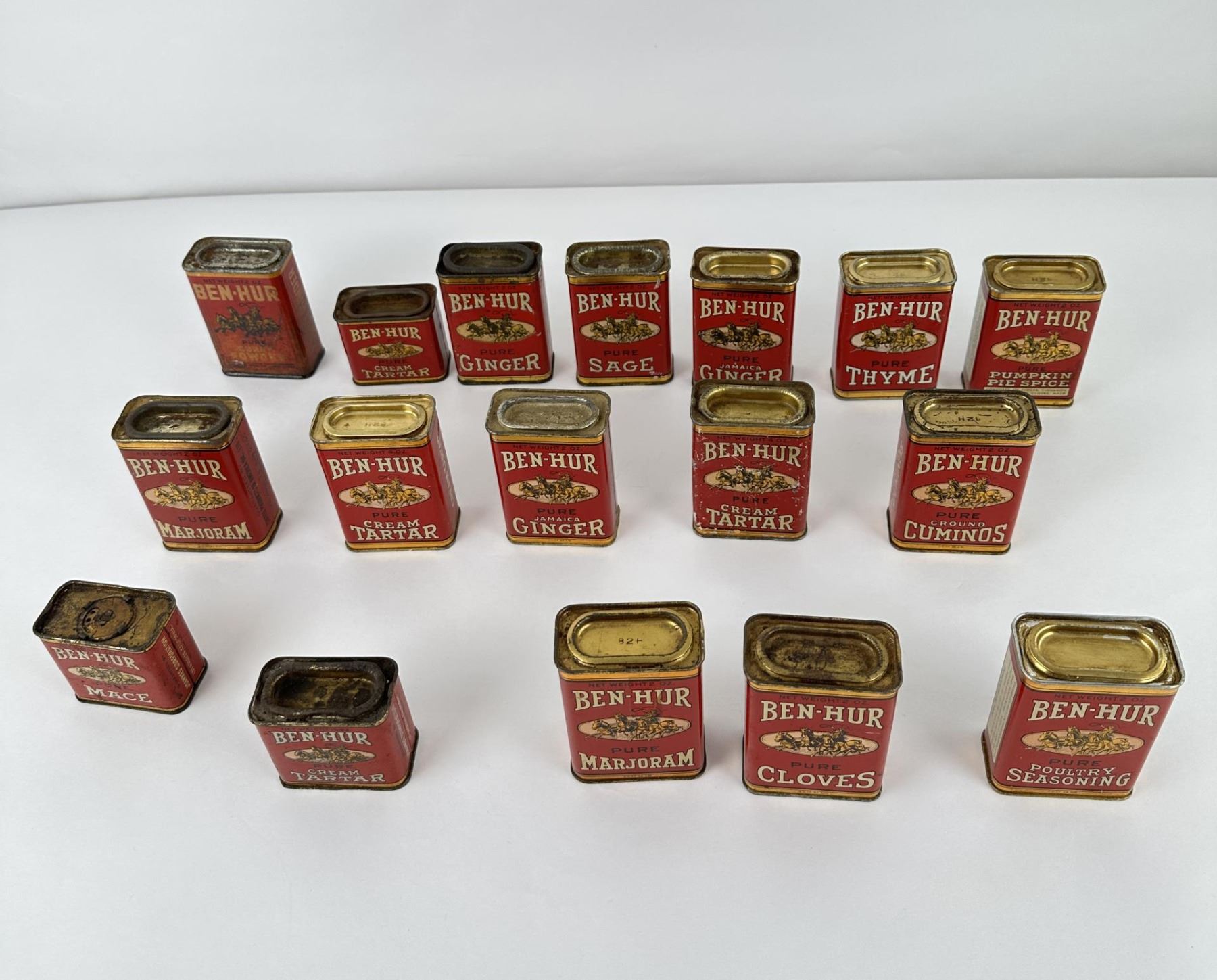 Collection of Ben Hur Spice Tins