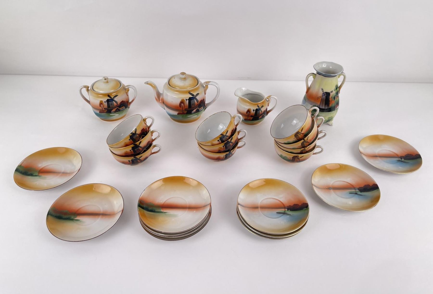 Nippon Porcelain Windmill Dinnerware Tea Set