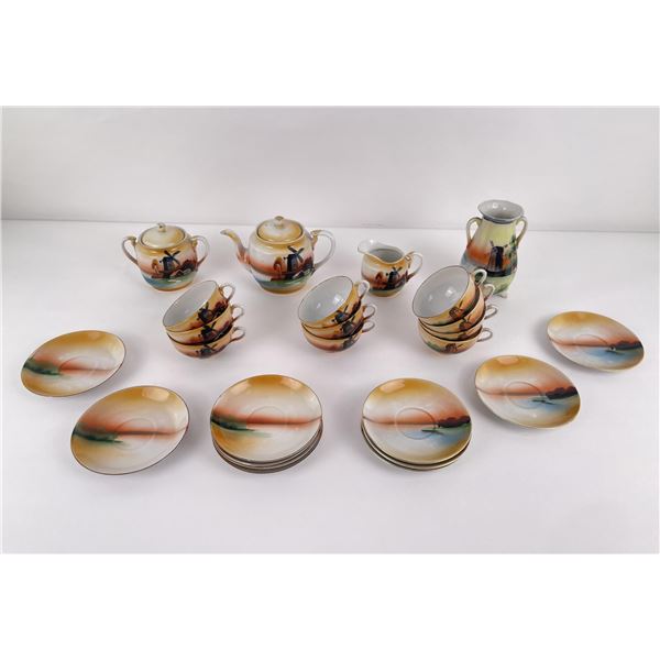 Nippon Porcelain Windmill Dinnerware Tea Set