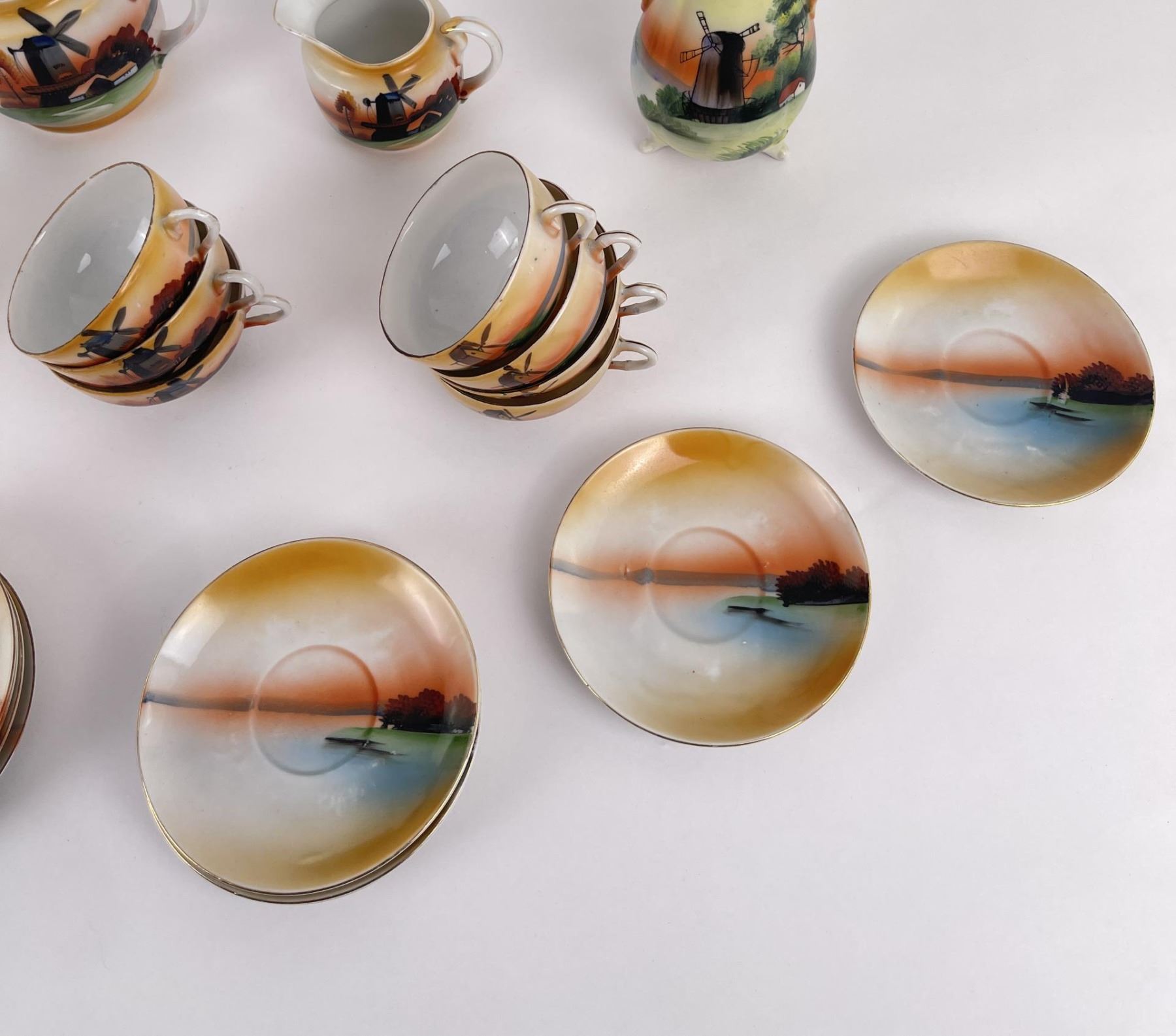 Nippon Porcelain Windmill Dinnerware Tea Set