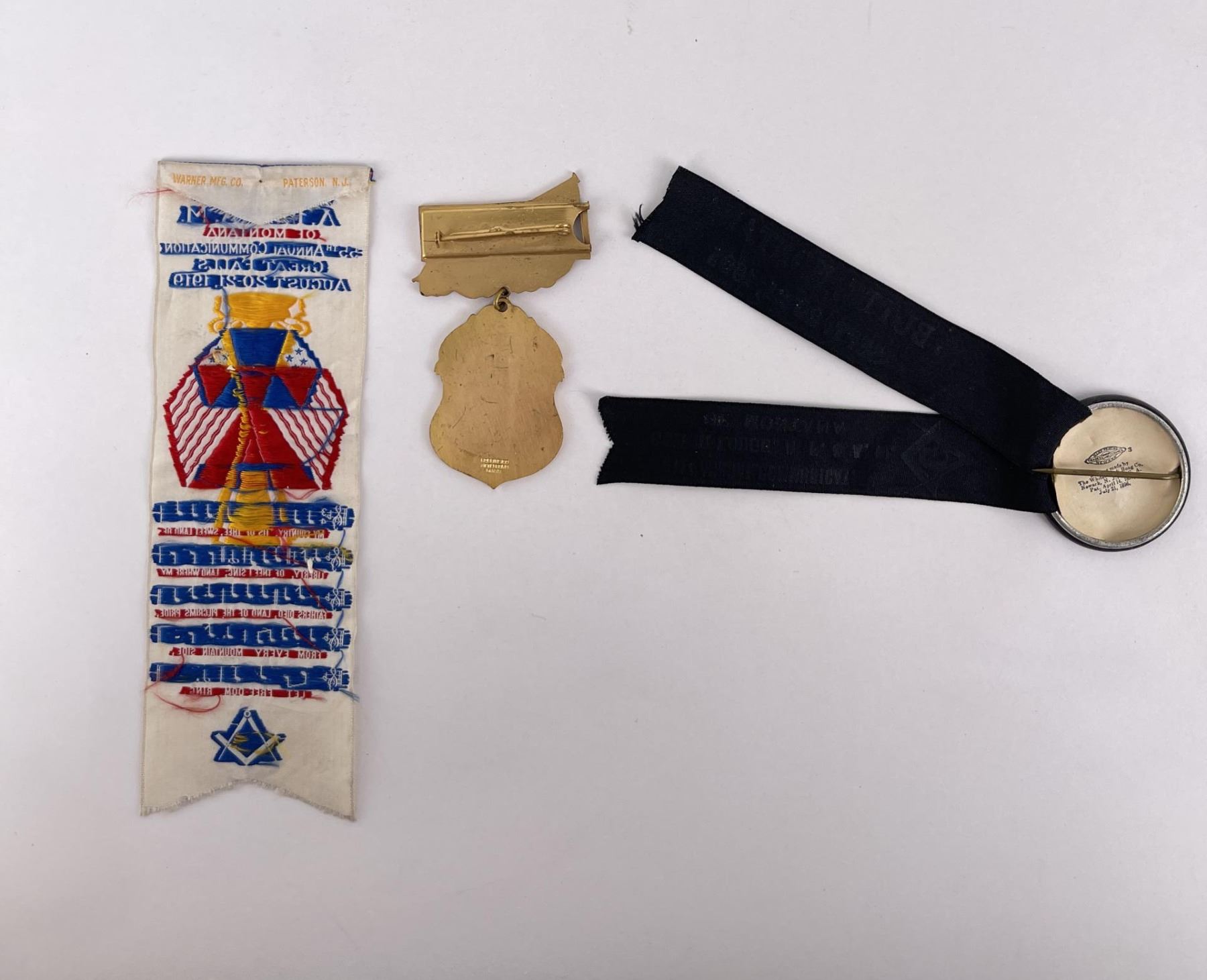 Montana Masonic Convention Medals Ribbons