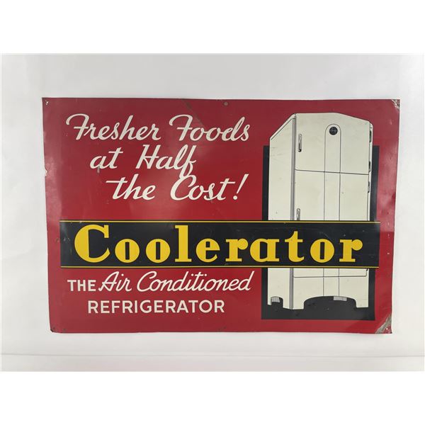 Coolerator Air Conditioned Refrigerator Sign