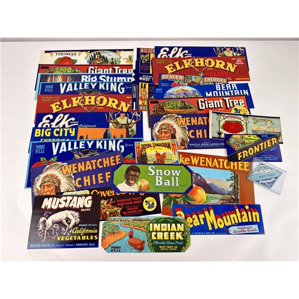 Collection of Antique Fruit Box Labels