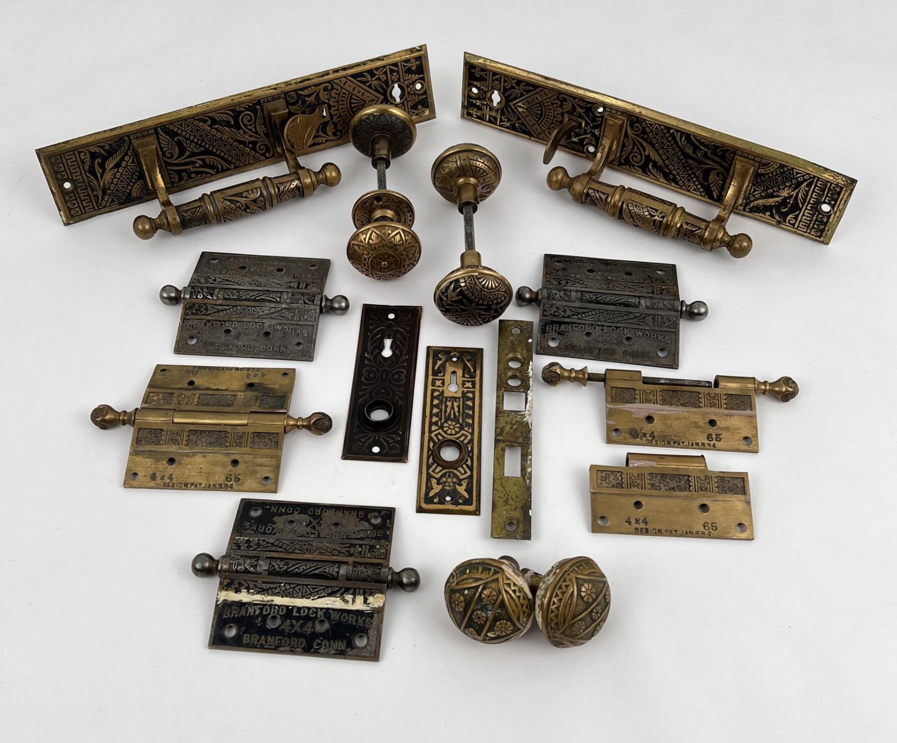Collection of Victorian Eastlake Door Hardware