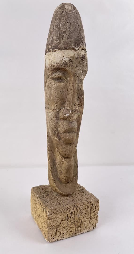 Mid Century Tribal Architectural Head Statue