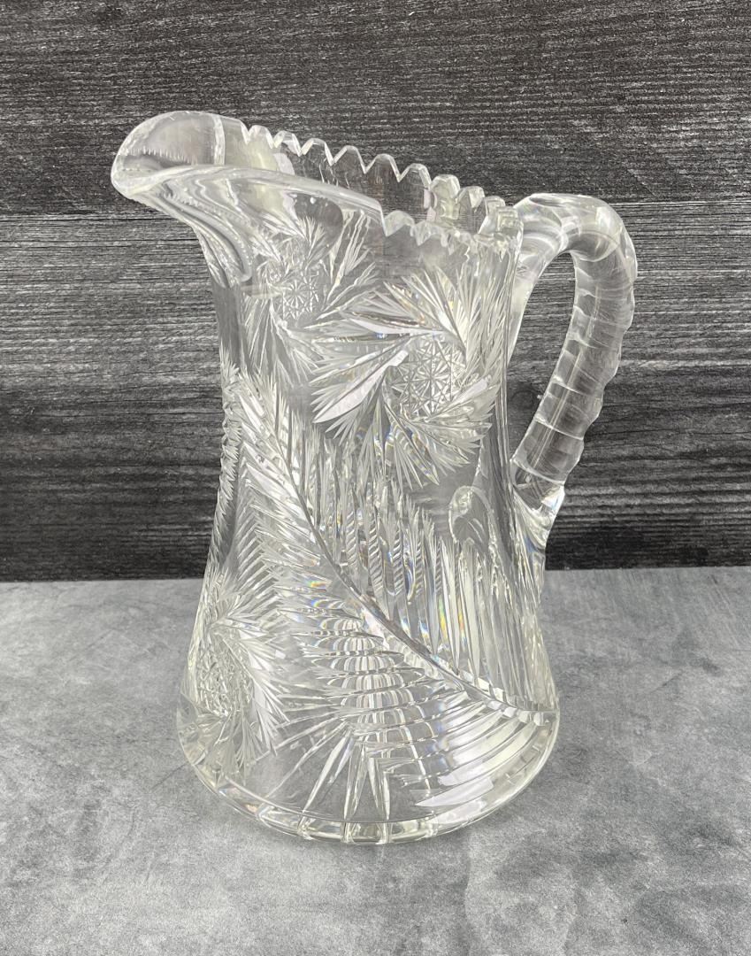 Antique Cut Glass Water Pitcher