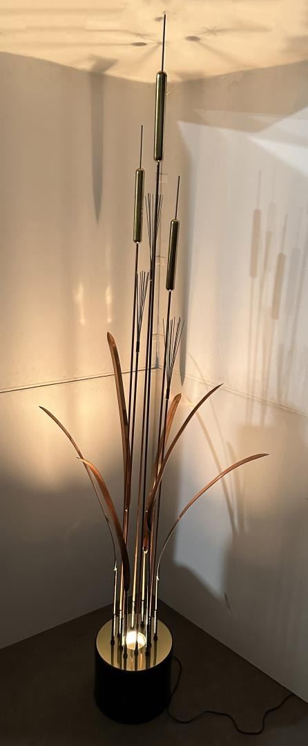 Mid Century Curtis Jere Cattails Lamp