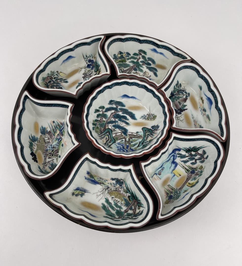 Japanese Kutani Porcelain Lazy Susan