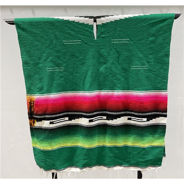 Mexican Saltillo Serape Poncho