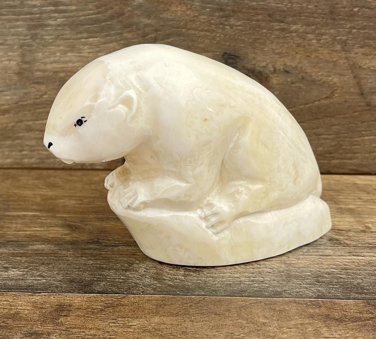 Large Antique Alaskan Inuit Eskimo Beaver Carving