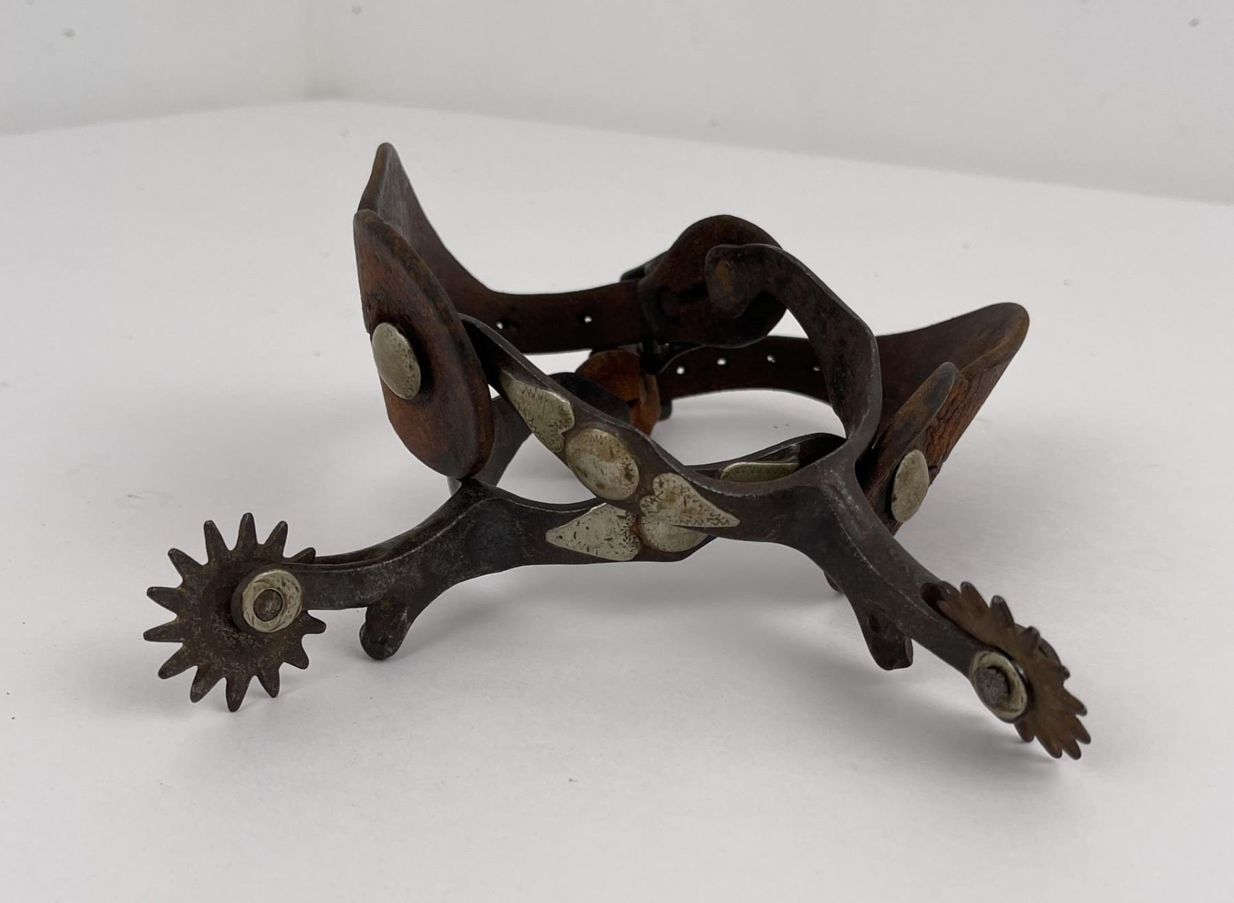 Antique Texas Kelly Bros Heart Cowboy Spurs