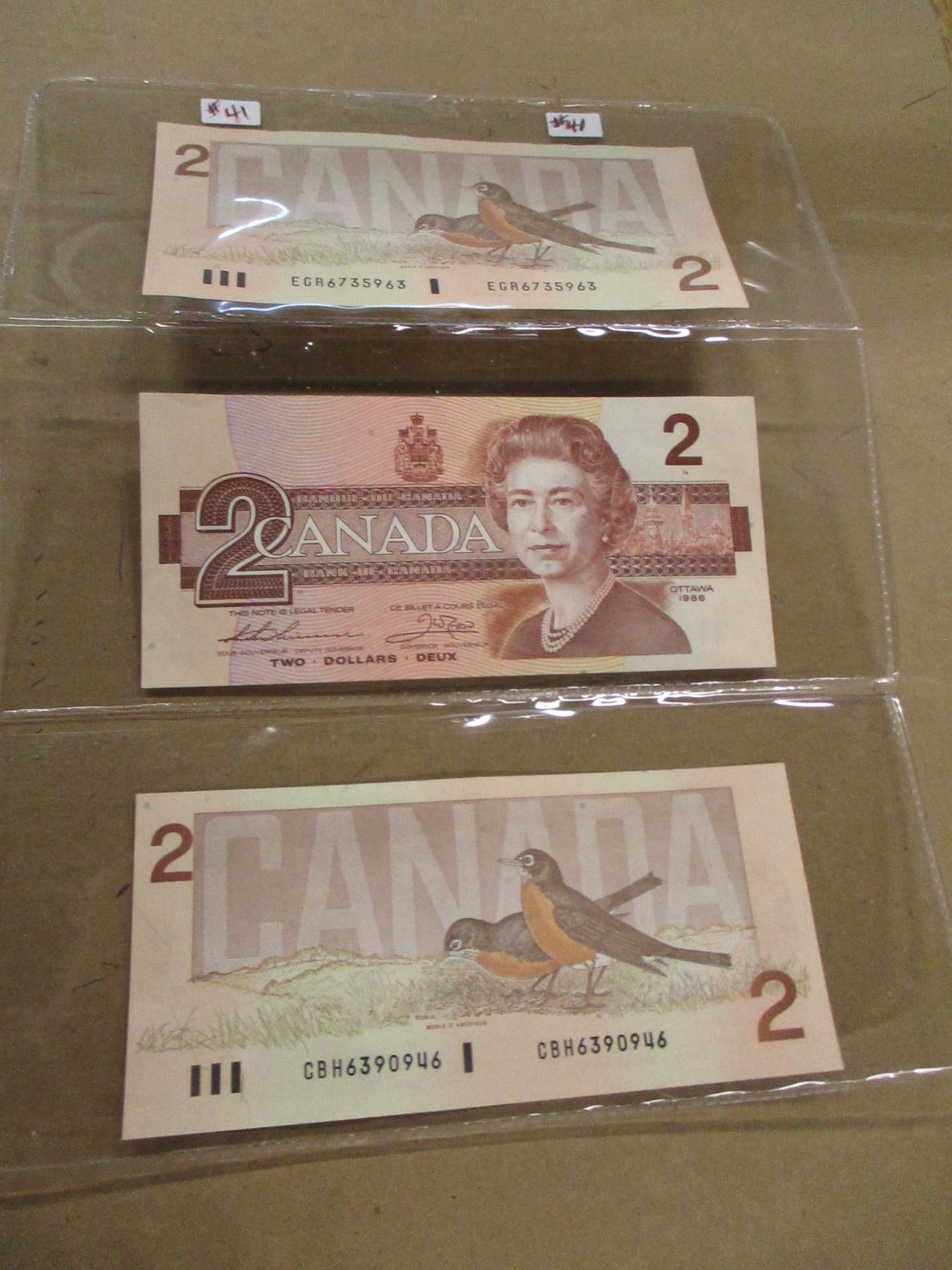 1986 LAST OF CANADA QUEEN ELIZABETH $2 BILLS