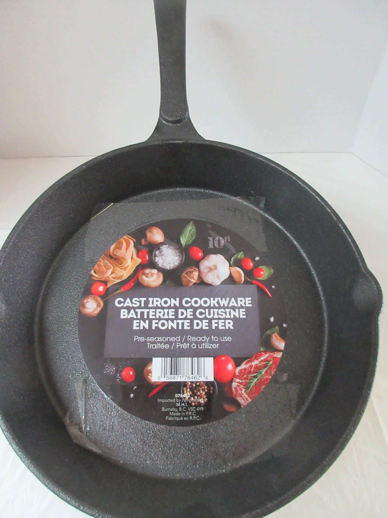 NEW: CAST IRON 10" FRYING PAN (PRE-SEASONED)