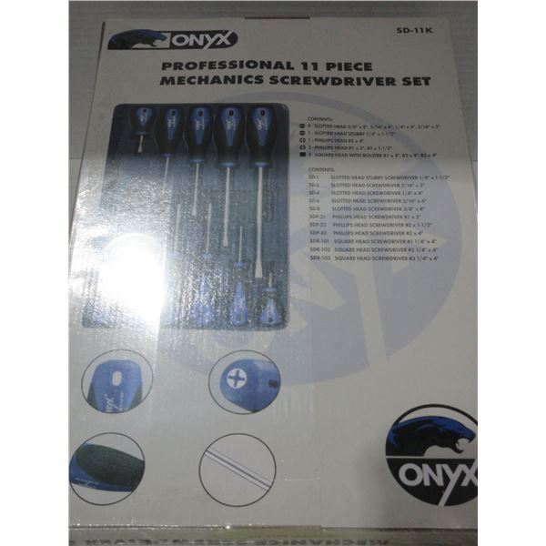 NEW: ONYX 11 PIECE PROFESSIONAL MECHANICS SCREWDRIVER SET