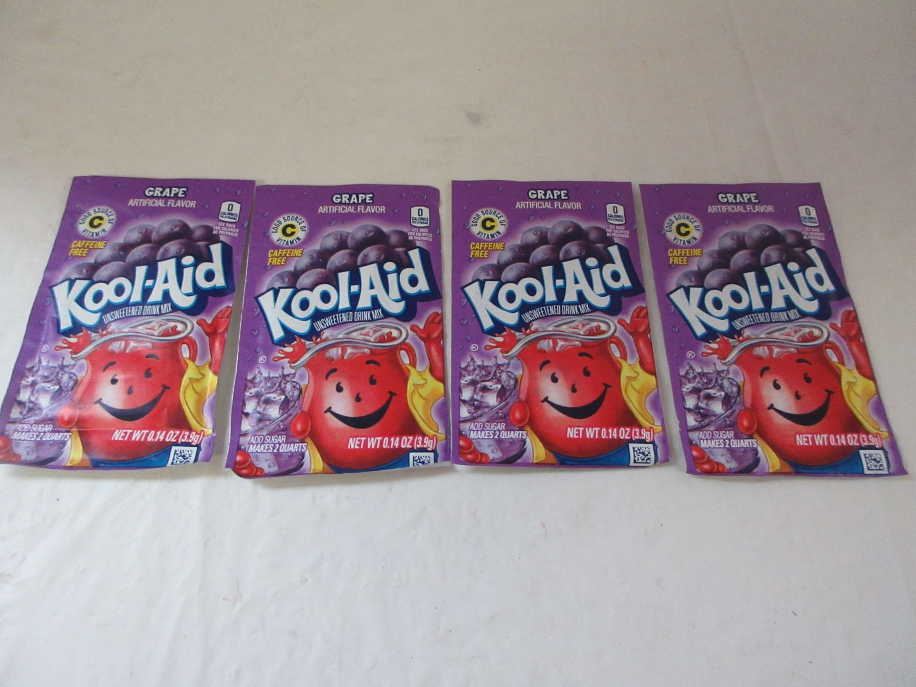 GRAPE KOOL-AID DRINK MIX - 4 PACKAGES