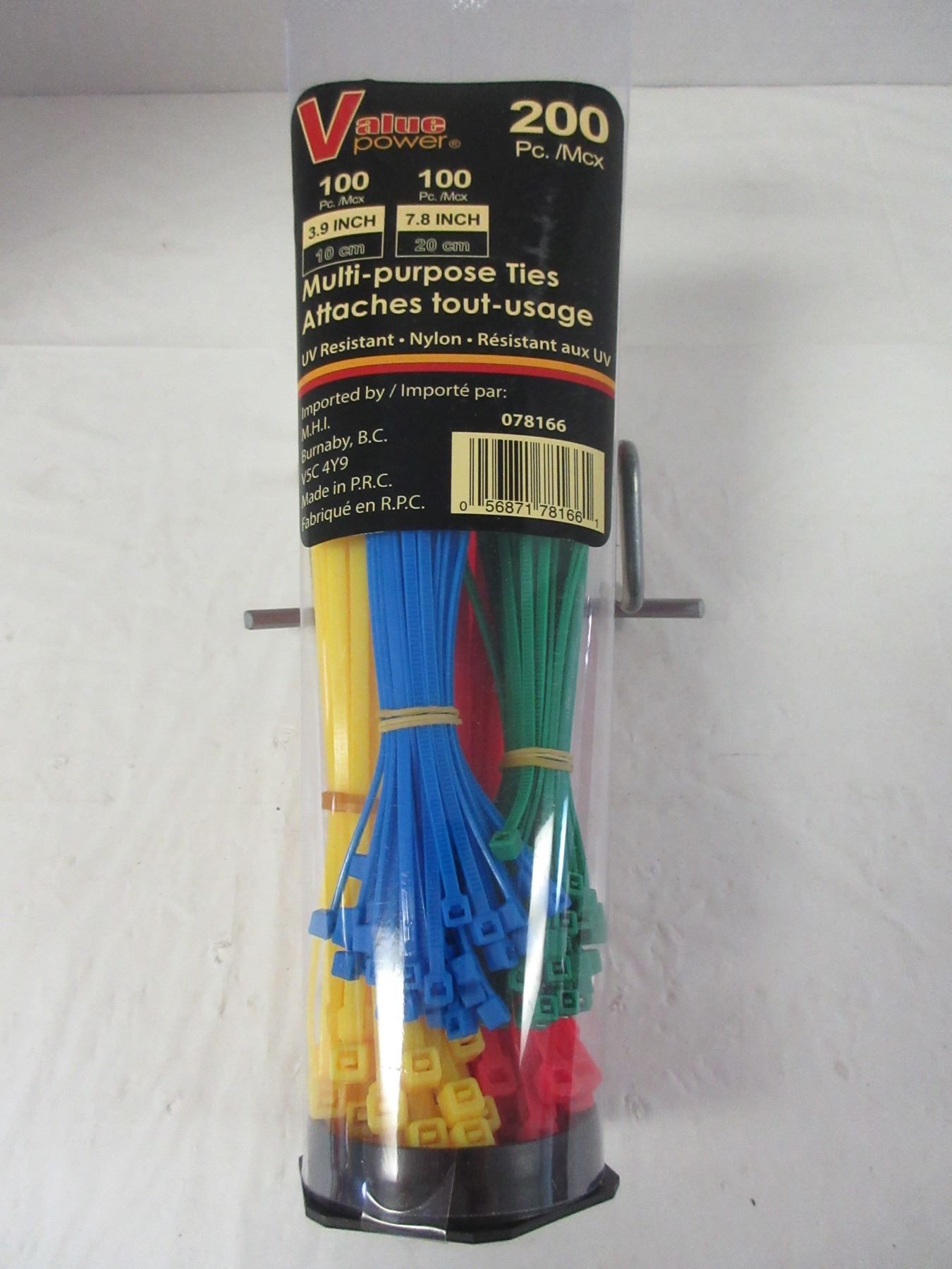 NEW: VALUE POWER 200 PIECE MULTI PURPOSE TIES (100 X 3.9" & 100 X 7.8")