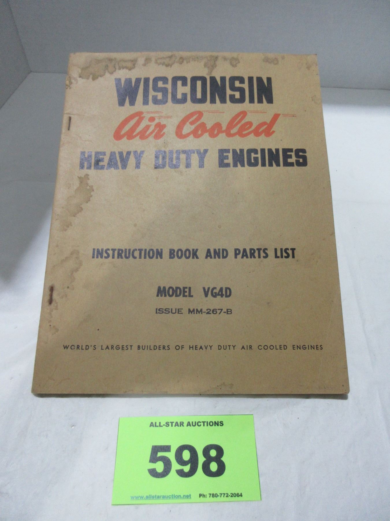ESTATE/COLLECTIBLE: WISCONSIN AIR COOLED HEAVY DUTY ENGINES MANUAL ...