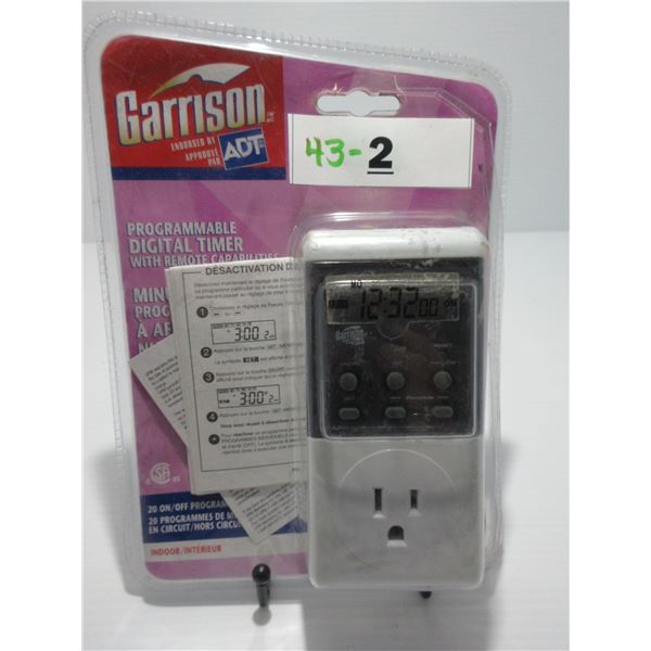 GARRISON ADT PROGRAMMABLE DIGITAL TIMER W/ REMOTE CAPABILITY