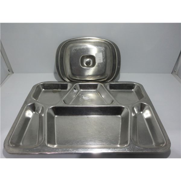 STAINLESS STEEL COMMERCIAL FOOD SERVICE TRAYS (3 PIECES)