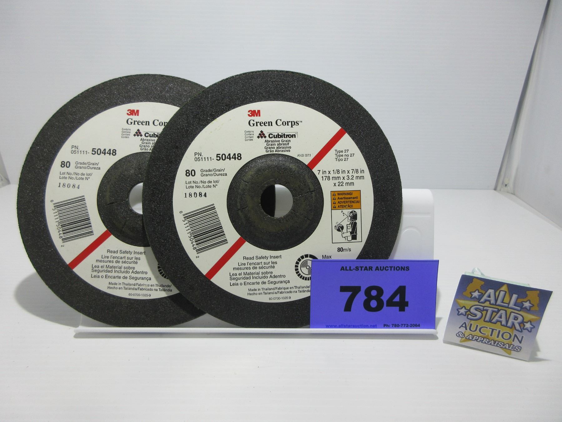 NEW: 3M GREEN CORPS 80 GRAIN CUTTING DISCS (2)
