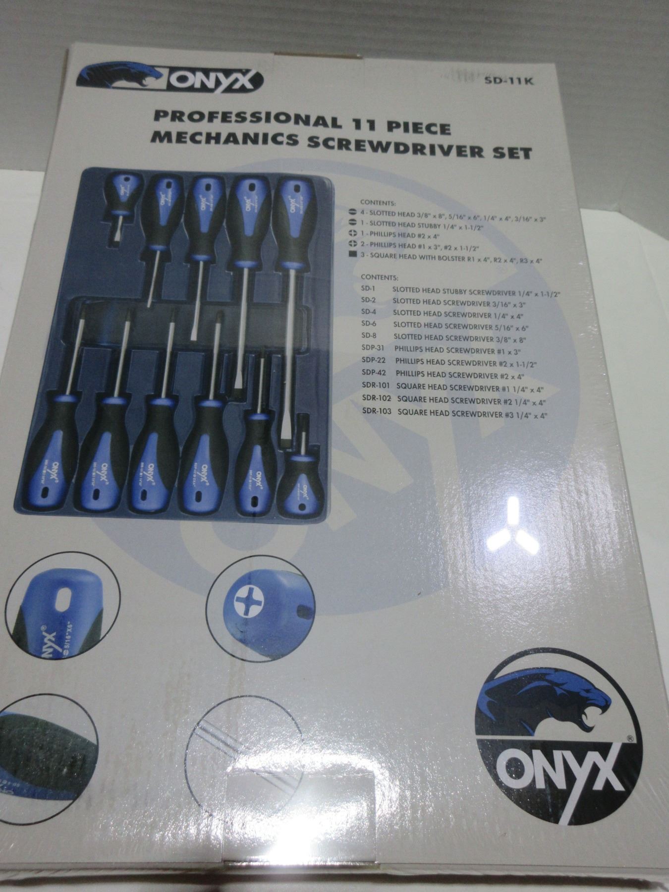 NEW: ONYX 11 PIECE PROFESSIONAL MECHANICS SCREWDRIVER SET