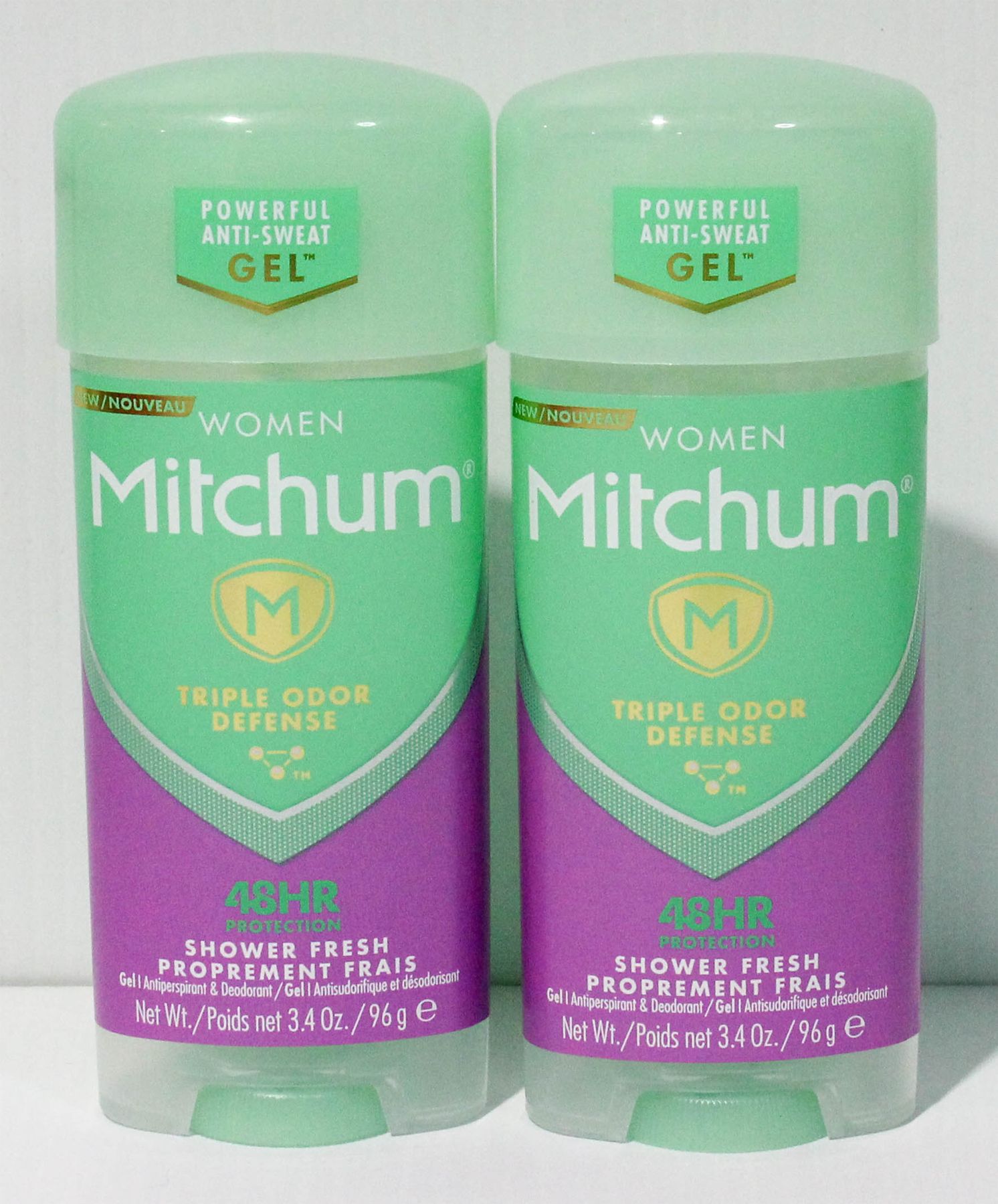 2 MITCHUM WOMEN SHOWER FRESH ANTIPERSPIRANT GEL