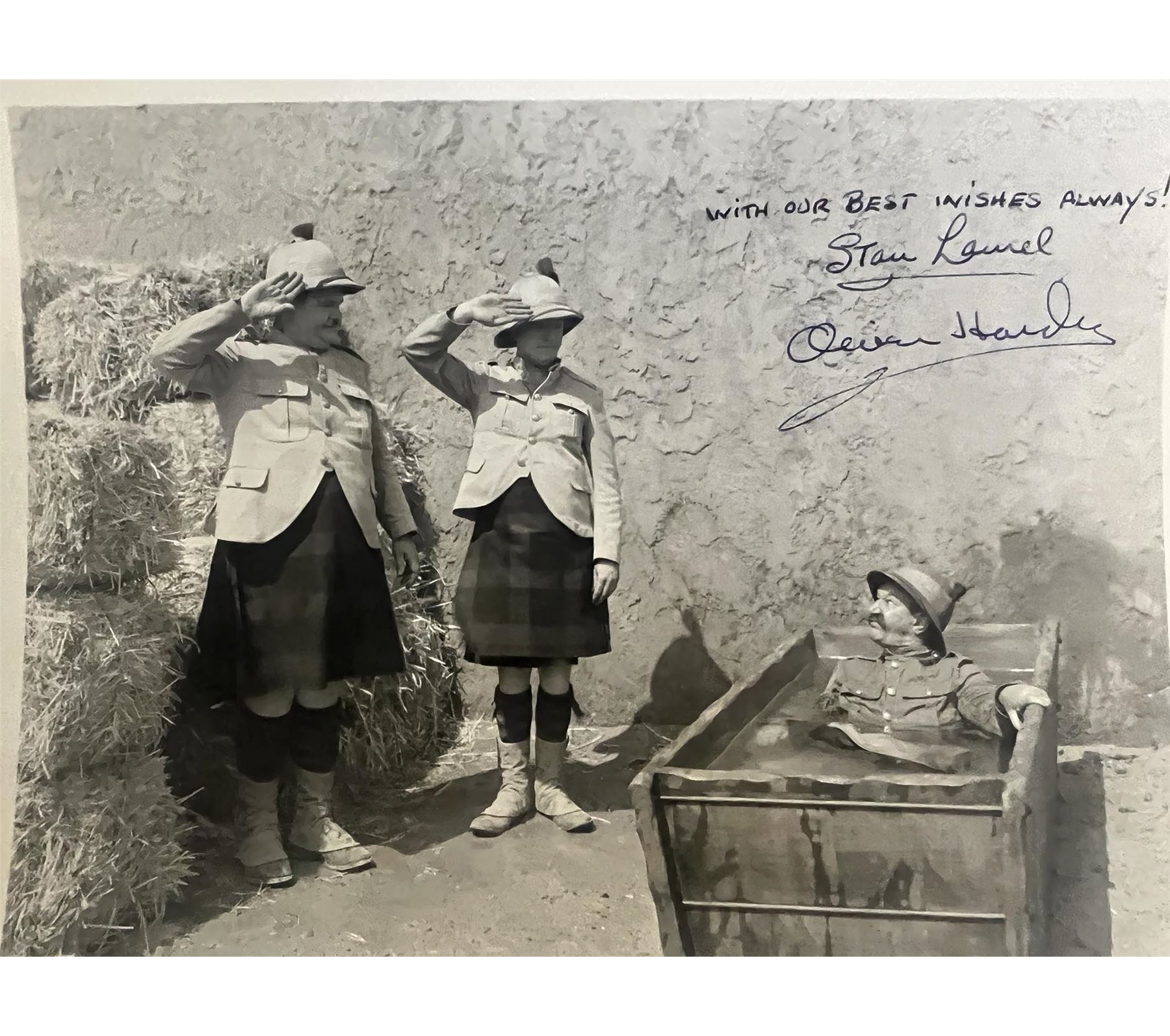 Stan Laurel and Oliver Hard signed photo