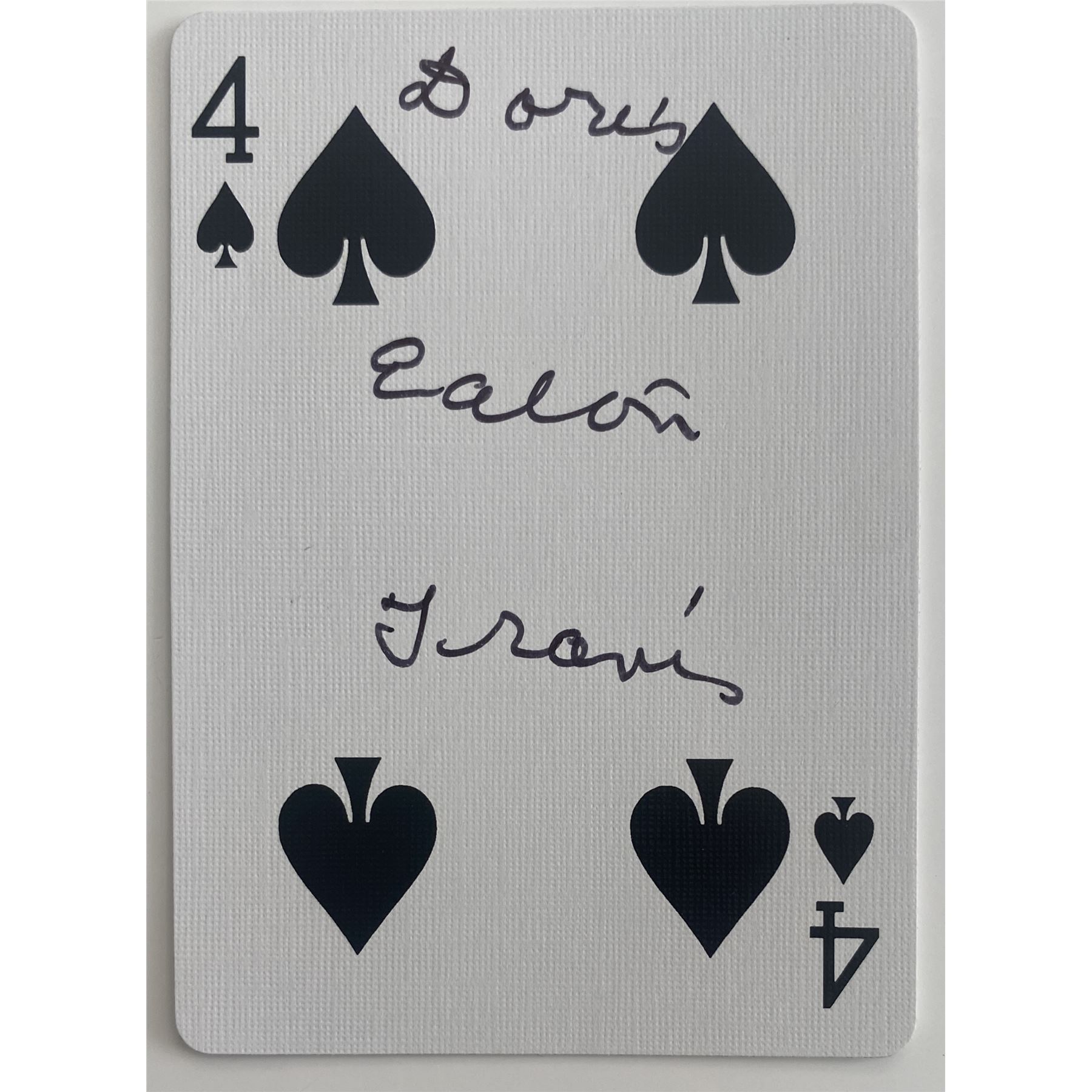 Doris Eaton Travis signed playing card