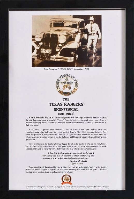 Texas Ranger Bicentennial Poster