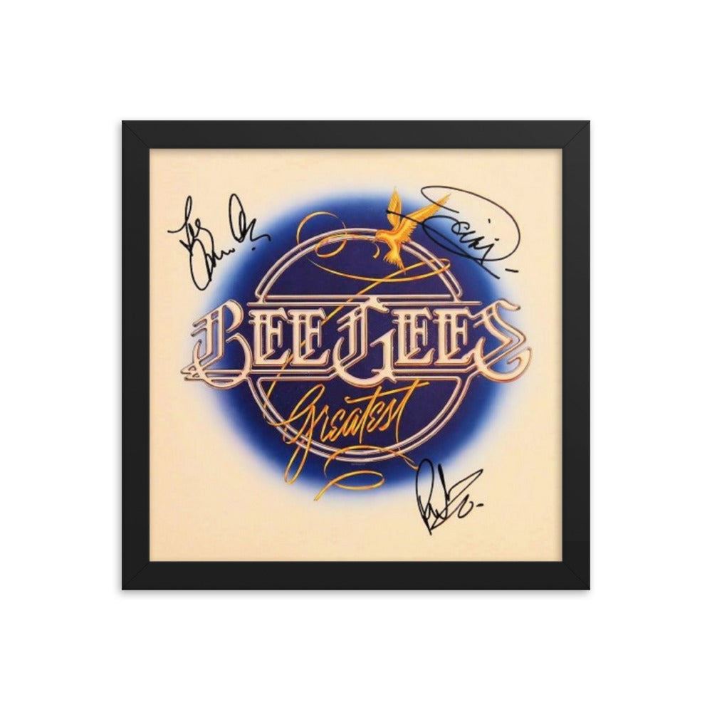 Bee Gees signed Greatest album framed reprint