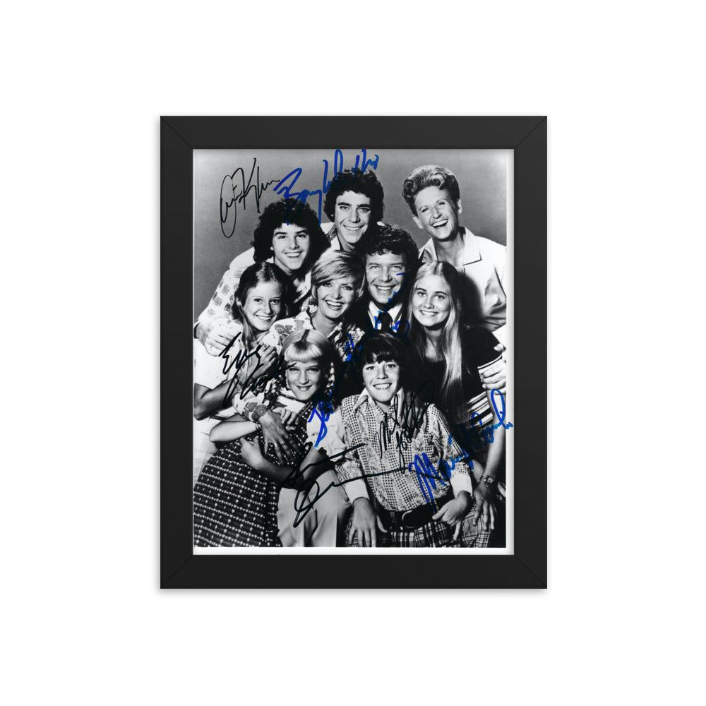 The Brady Bunch cast signed photo Framed Reprint