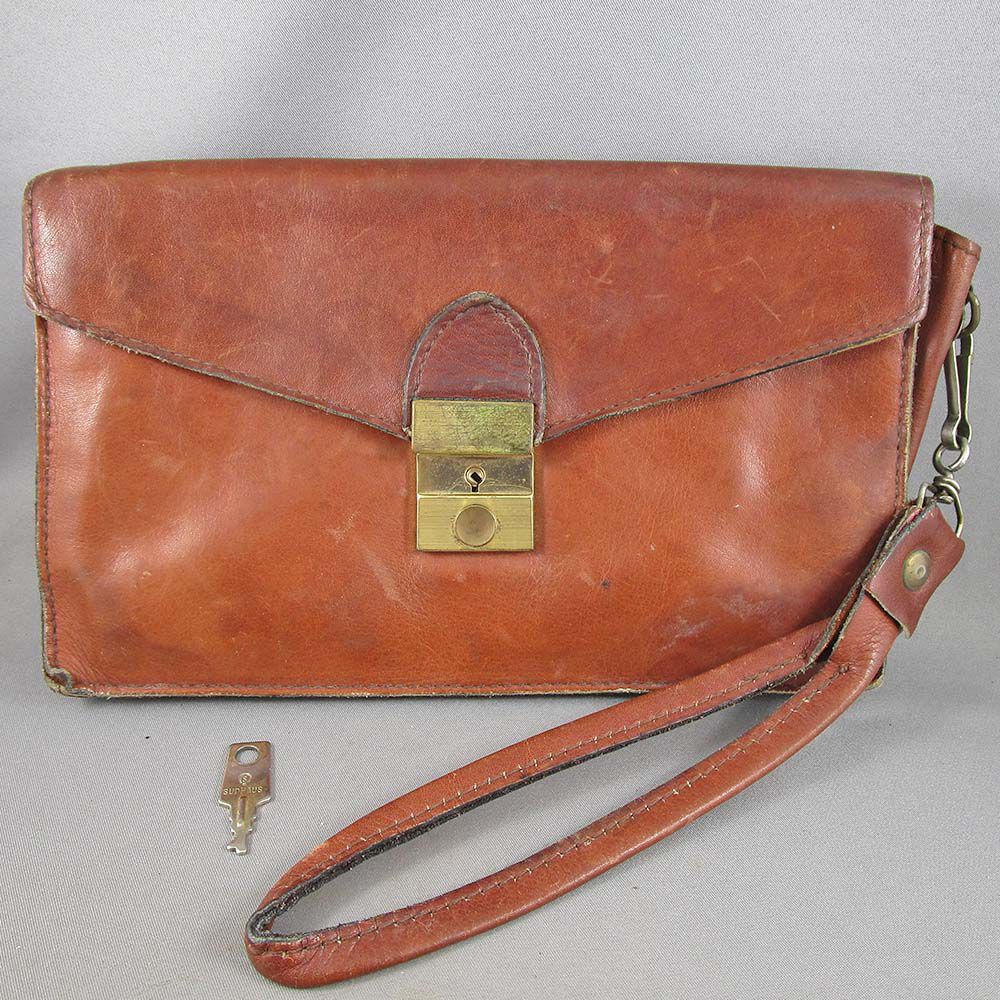 Vintage Sudhaus Locking Leather Bag with Key