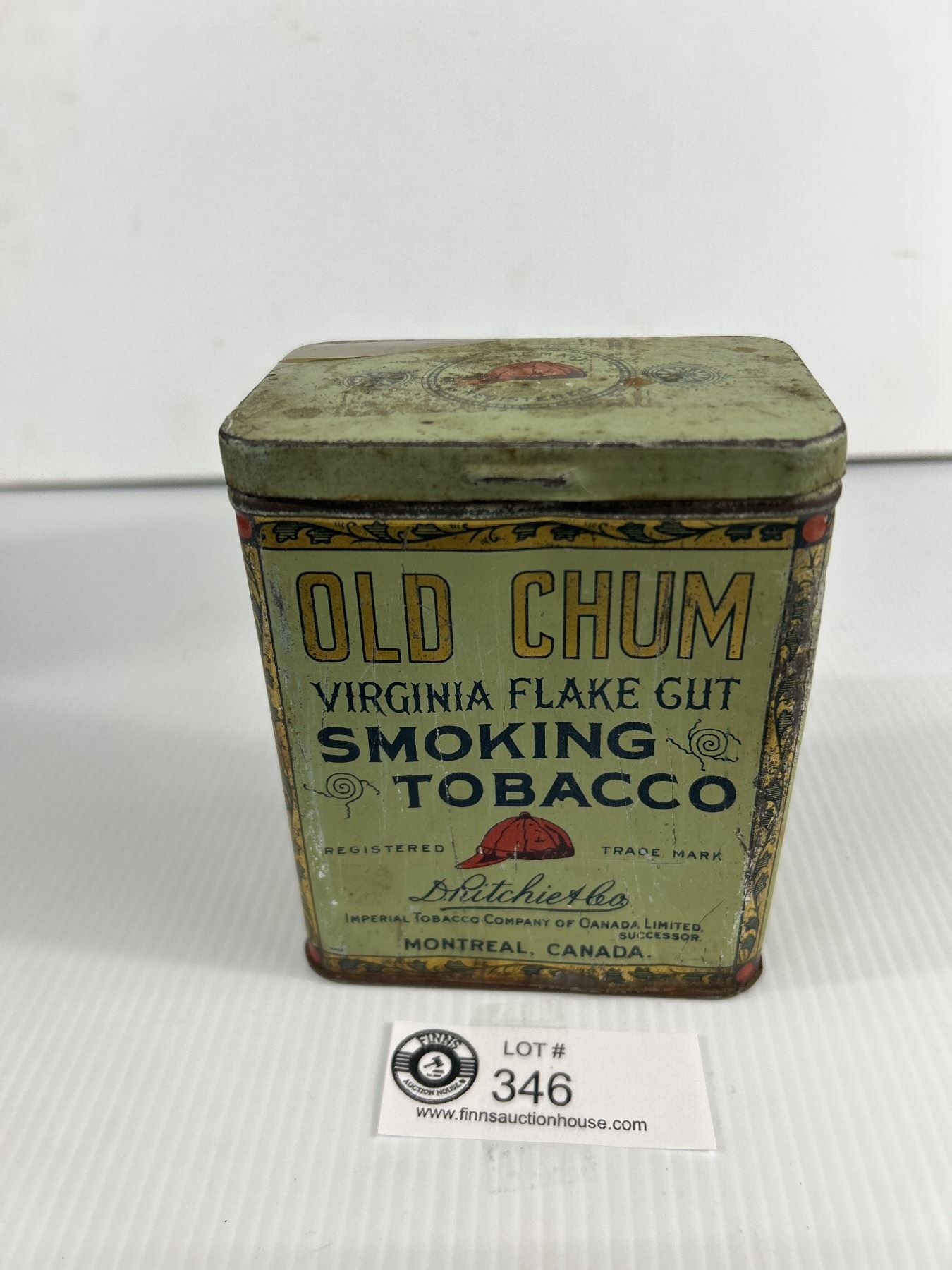 Nice 1920's Old Chum Smoking Tobacco Can, Canada