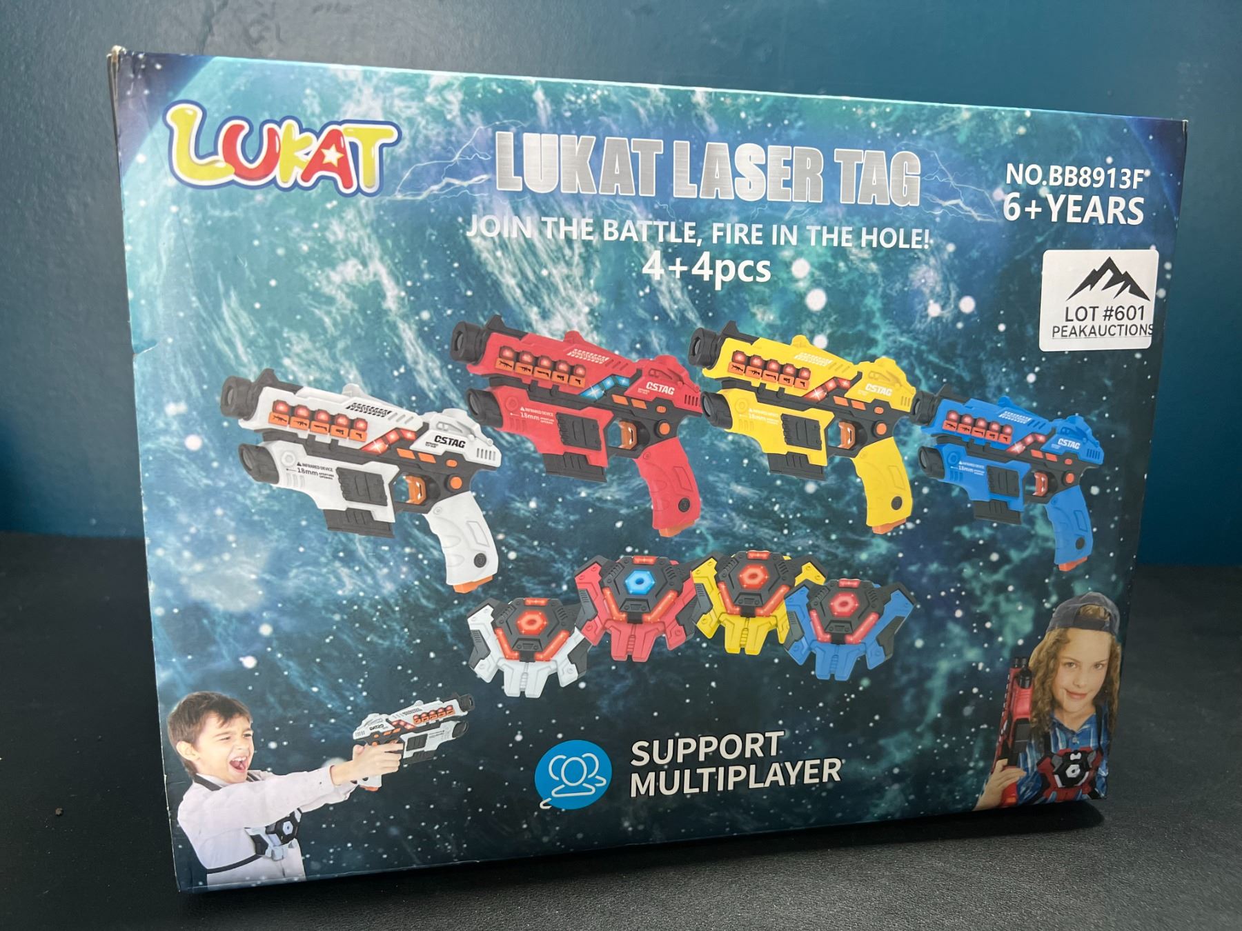 Lot of 1 Lukat Laser Tag Toy Set - 4 Player Laser Toy Gun Set w/ Vests