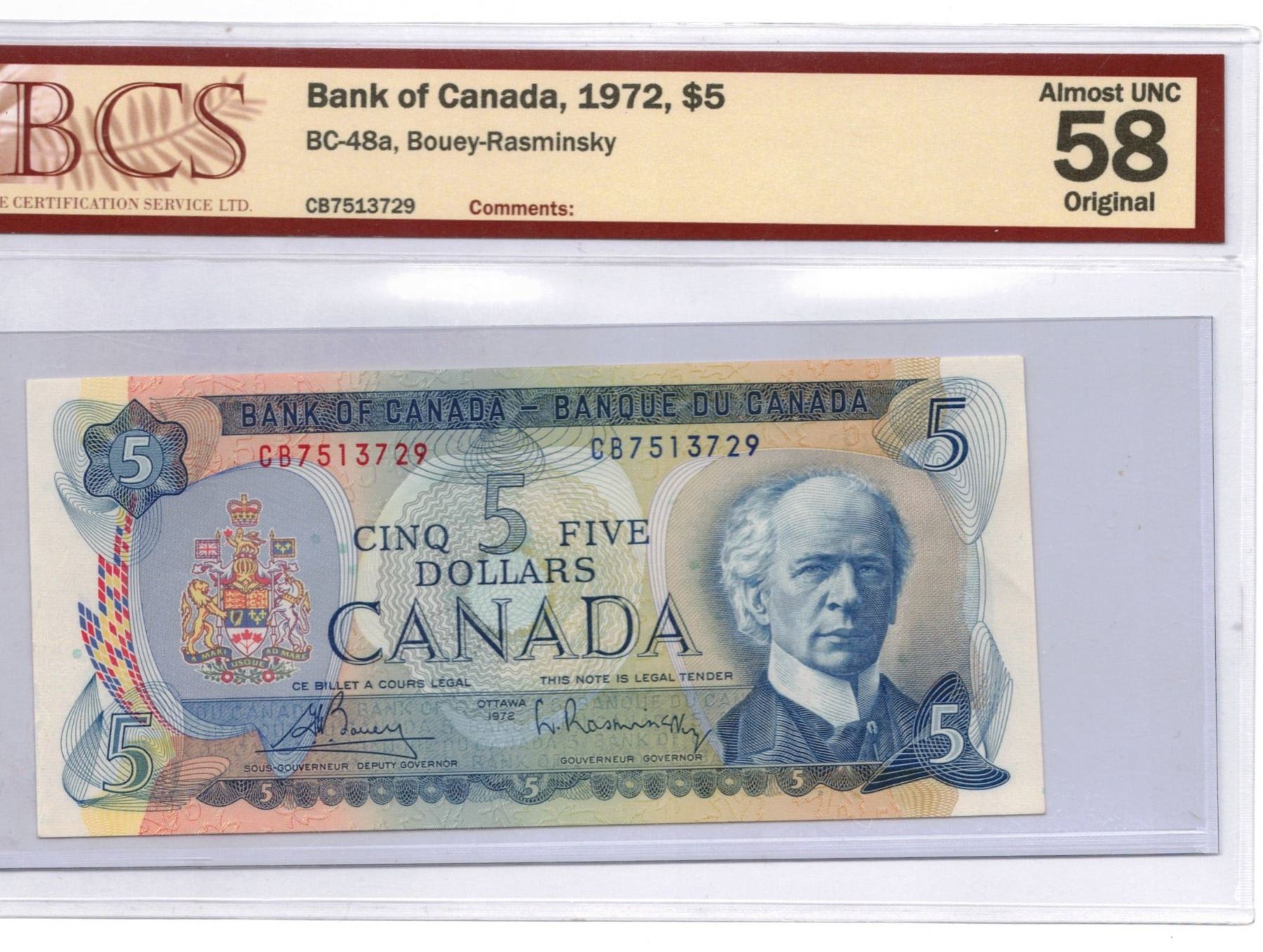 Five Dollar Canadian Bank Note
