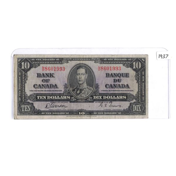 1937 Ten Dollar Canadian Bank Note