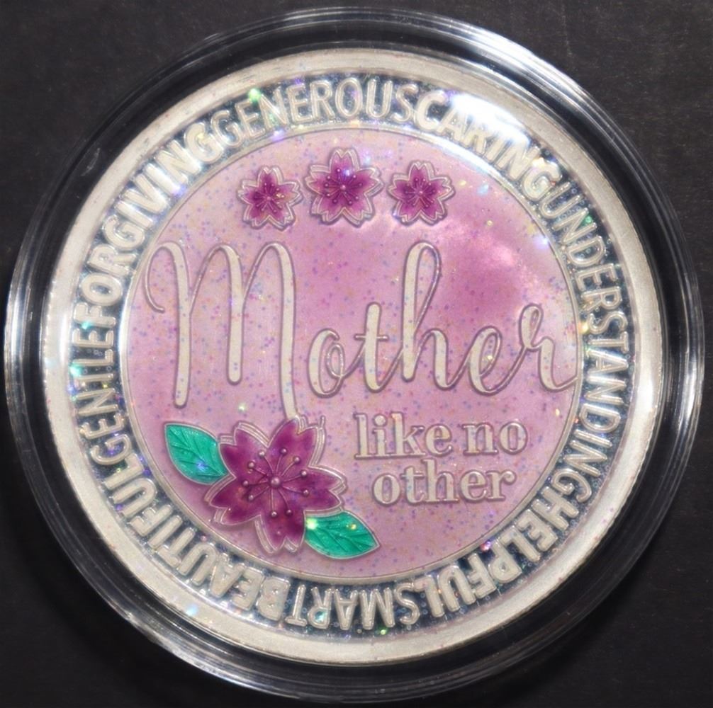 ONE OZ .999 ENAMELED MOTHER SILVER ROUND