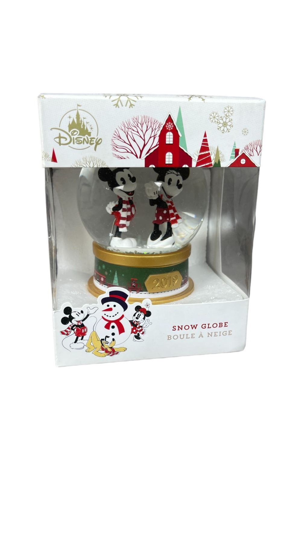 Vintage Disney Mickey and Minnie Mouse Christmas Snow Globe