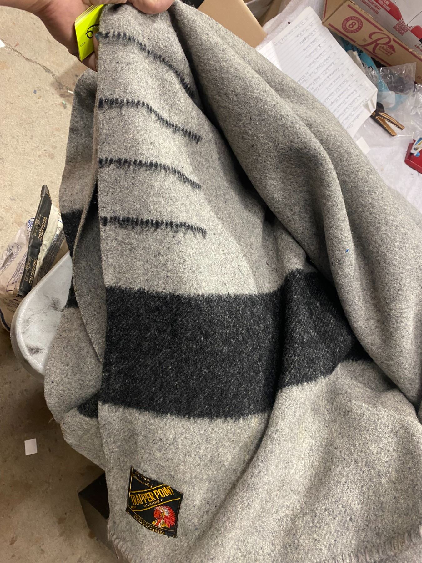 Trapper Point wool blanket 4 stripes king