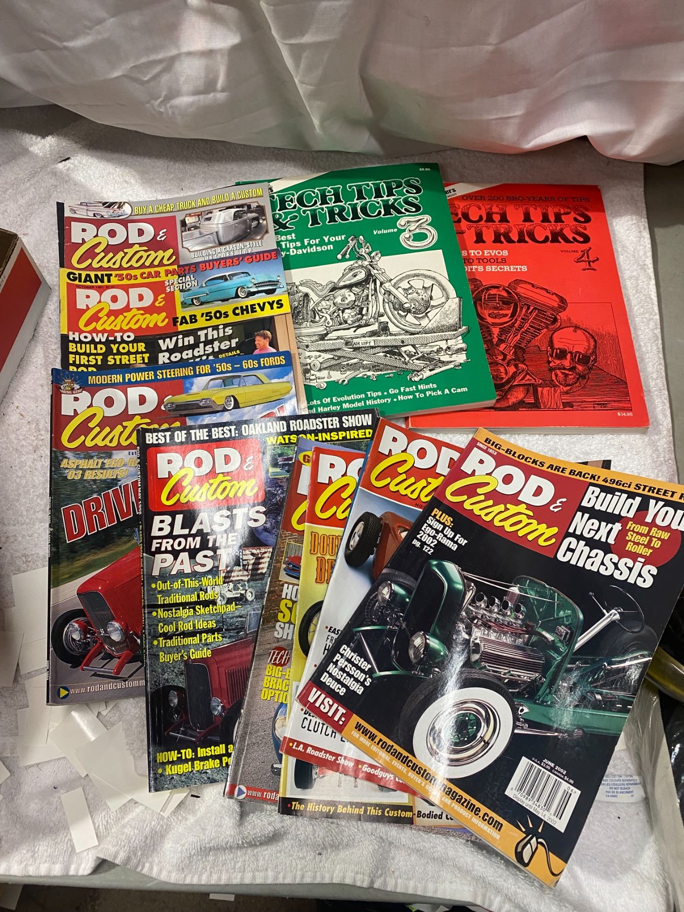 Tech tips and tricks and Rod and custom magazines