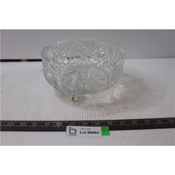 Footed Crystal Glass Dish Bodnarus Auctioneering