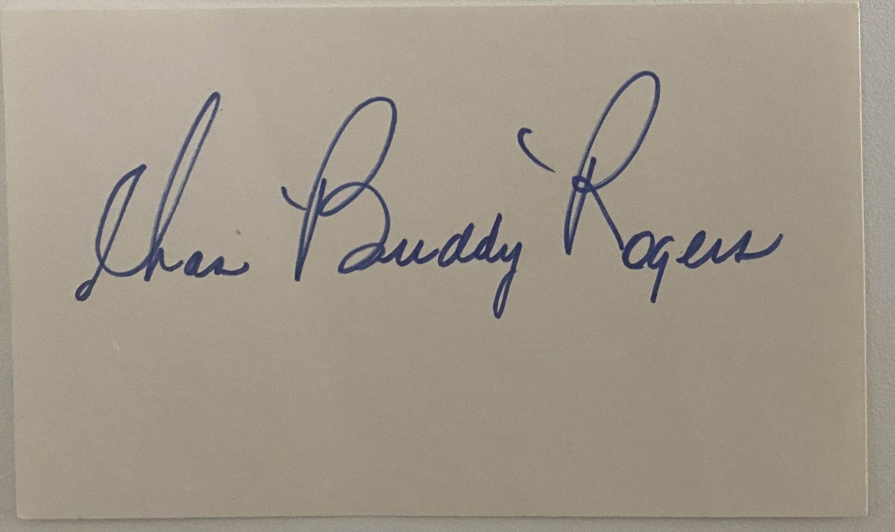 Buddy Rogers signature