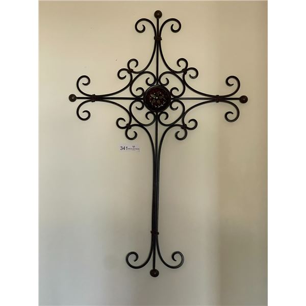 Iron And Glass Cross 32t Beck Auctions Inc