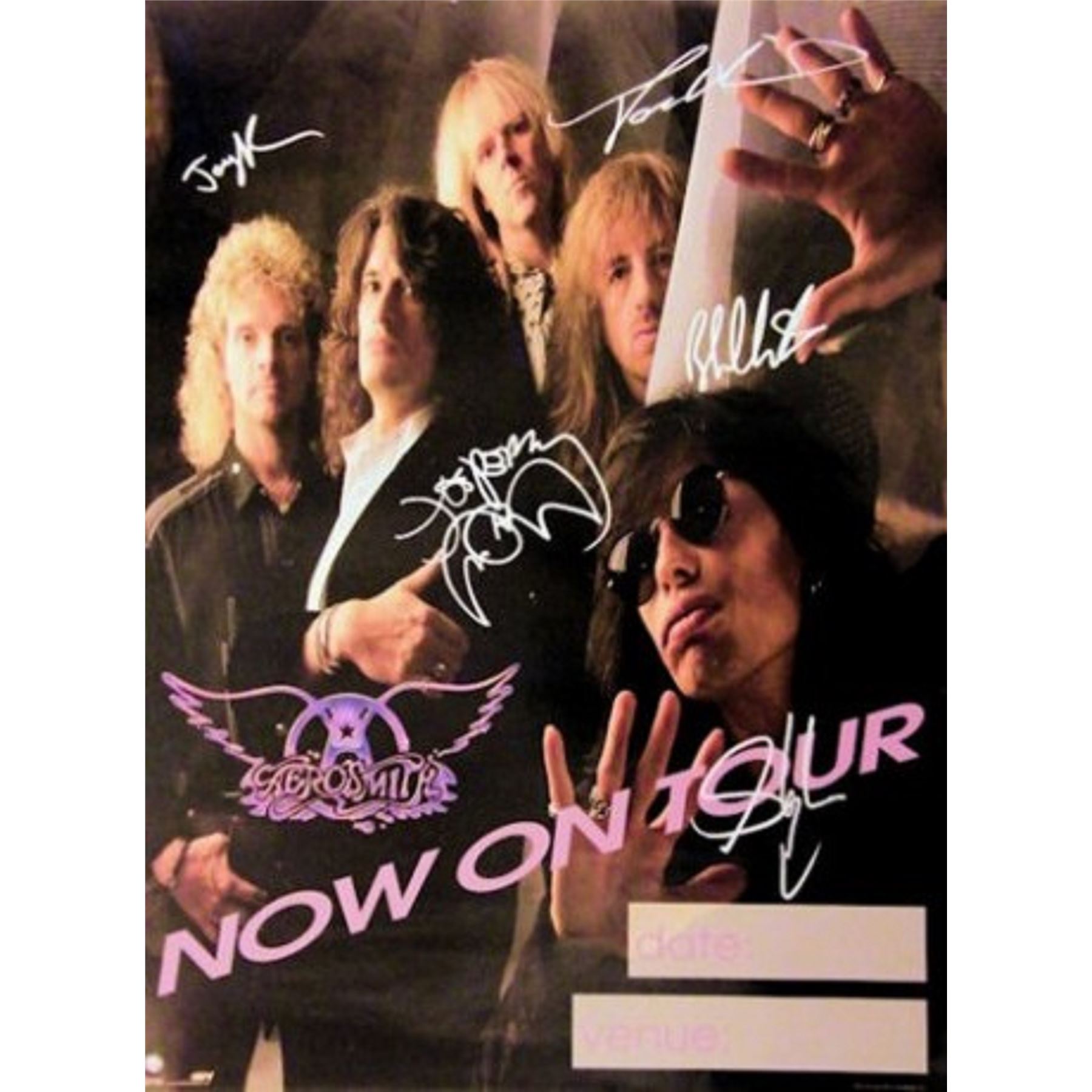 Aerosmith signed tour poster
