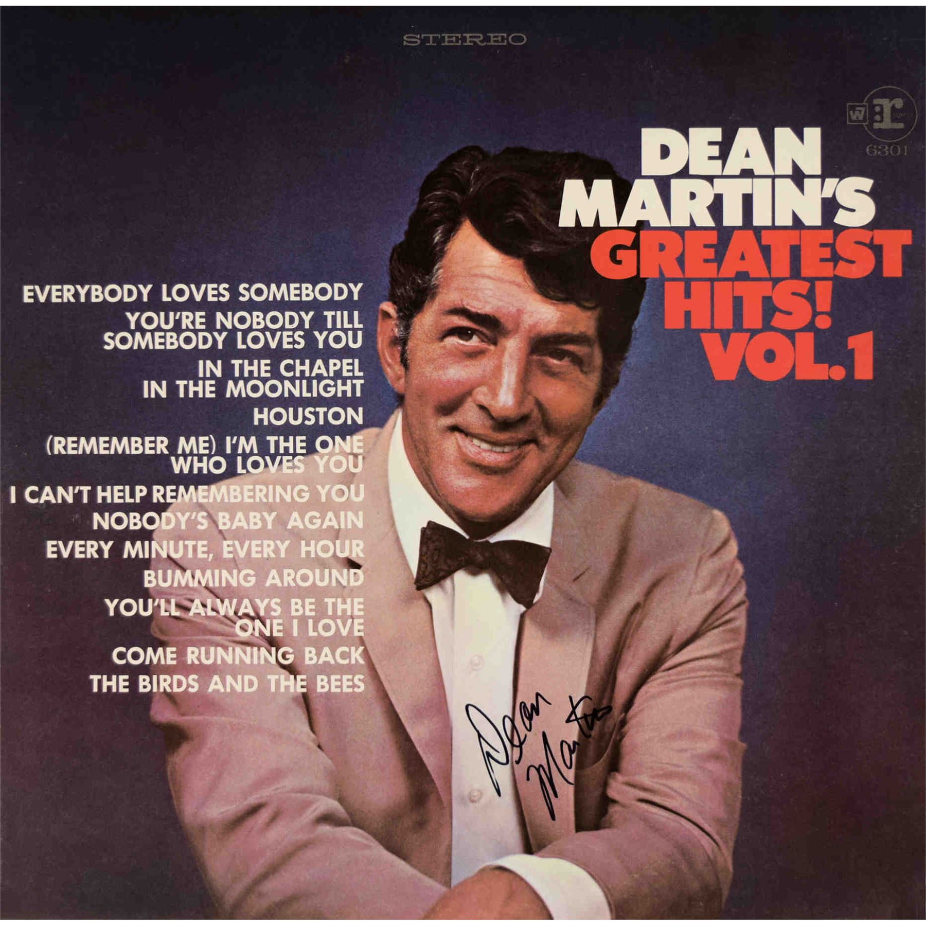 Dean Martin signed Greatest Hits! Vol. 1 album