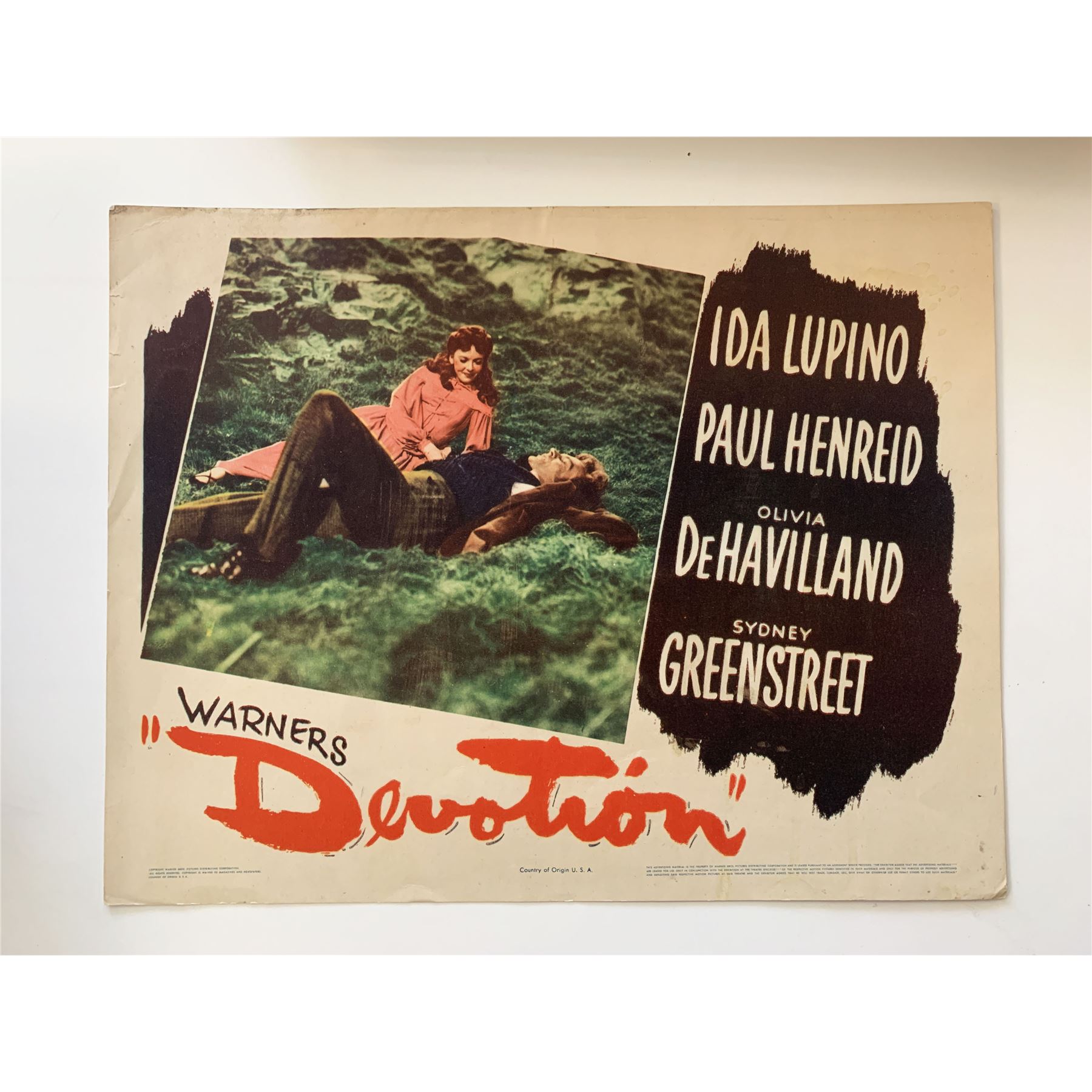 Devotion original 1946 vintage lobby card