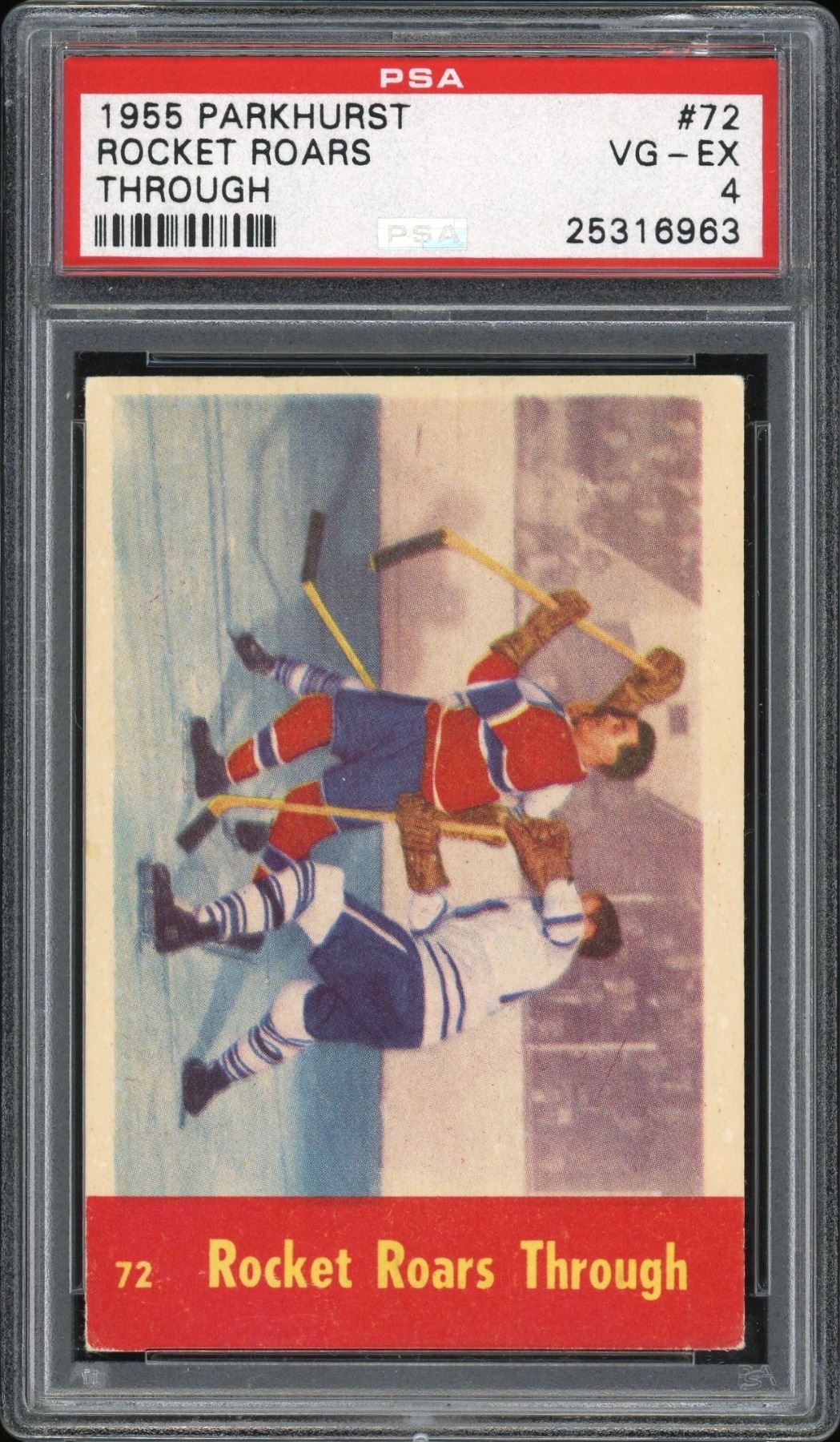 1955-56 Parkhurst #72 Rocket Roars Through (PSA 4)