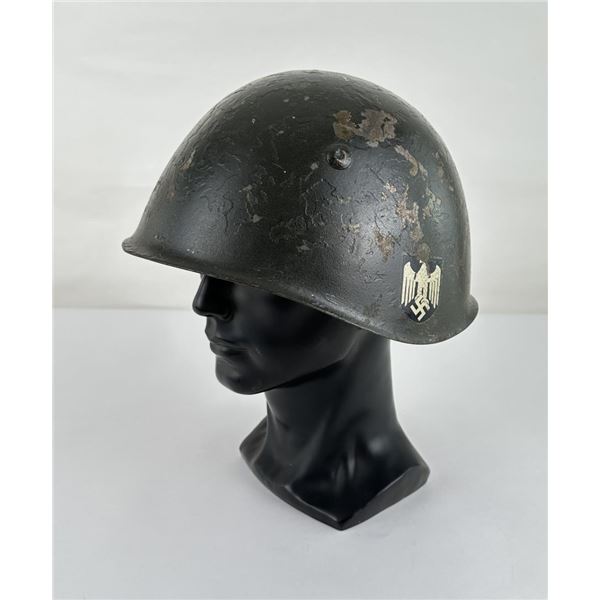 WW2 Italian M33 Helmet with German Decals