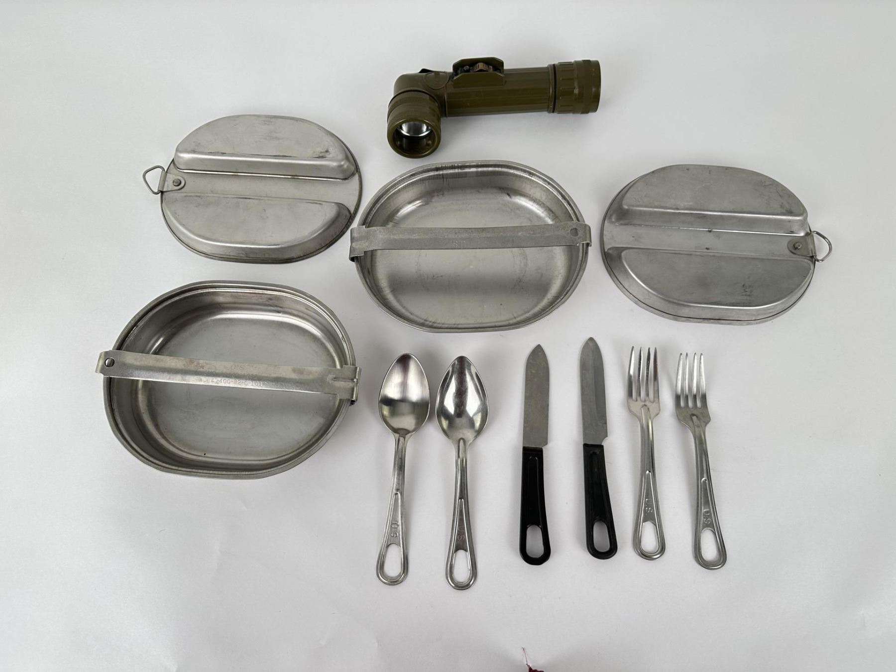 US Army Mess Kits and Flashlight
