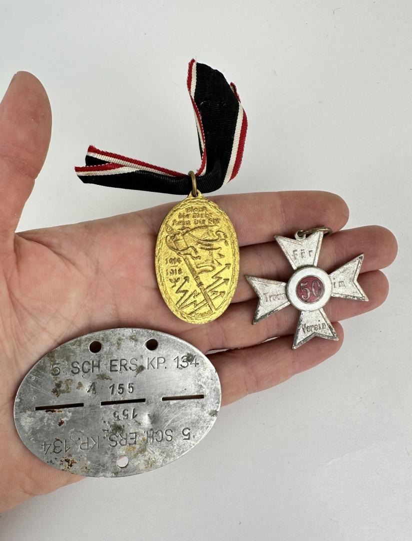 Group of WWI WW1 German Medals and Dog Tag